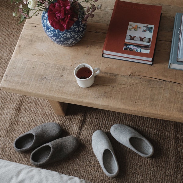 Felt Slippers | Wool Slippers | Natural Slip-on Slippers | Barefoot ...