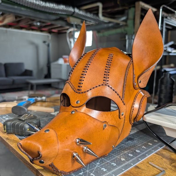 Wolf Pup Dog Mask Pattern - Leather Hood PDF With Tutorial - Etsy