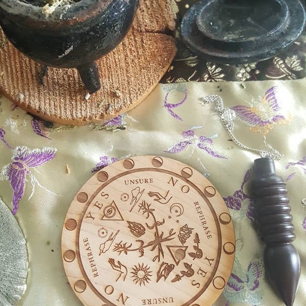 Pendulum Witch Board | Scrying Divining Kit | Wood Altar Tool | Unique ...