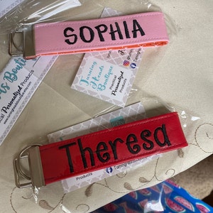 Wristlet Monogrammed Key Fob / Personalized Vinyl Keychain / Wristlet ...