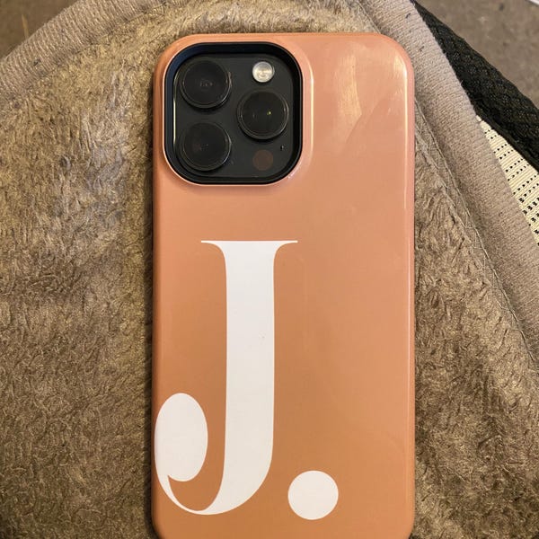 Personalised Large Initial Phone Case for iPhone 17 16 15 14 13 12 11 ...
