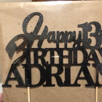Happy 13th Birthday Cake Topper 1pc Glitter Cake Topper - Etsy