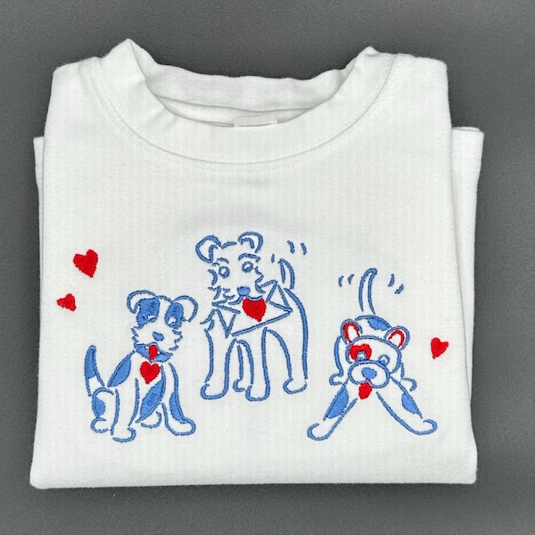 TBBC Inspired Pen Pal Puppies Embroidery Design Valentines Day - Etsy