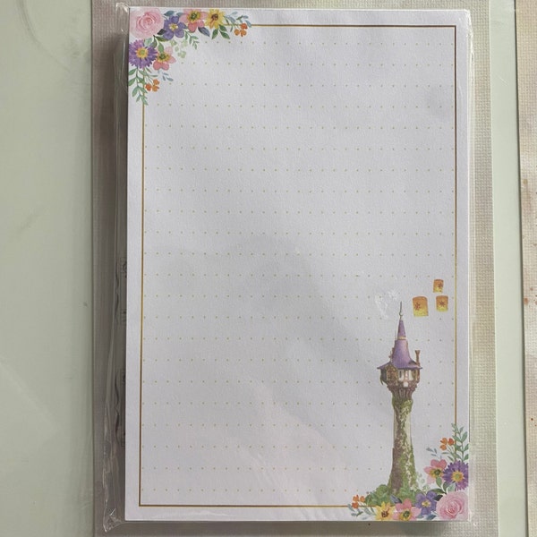 Rapunzel Tower Floral Memo Notepad/ 50 Sheets Grid Dot Bullet Journal ...