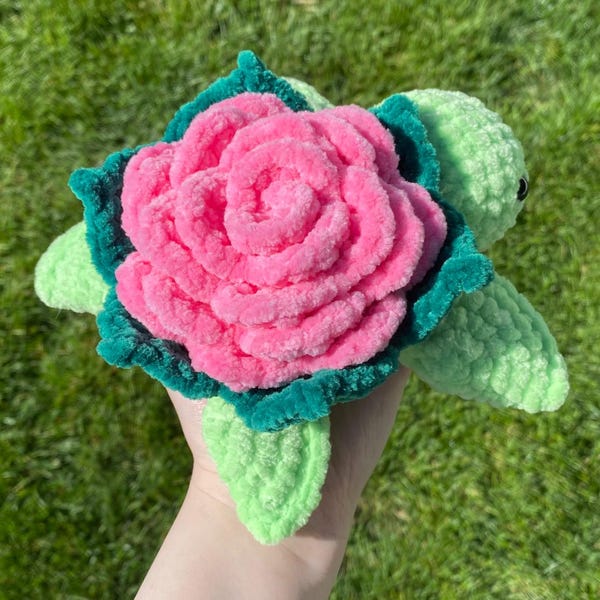Mini Rose Turtle Crochet Pattern - Valentines Day Flowers, Advanced ...