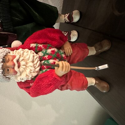 18 Inch Standing Rustic Mountain Santa Holding Christmas Tree - Etsy