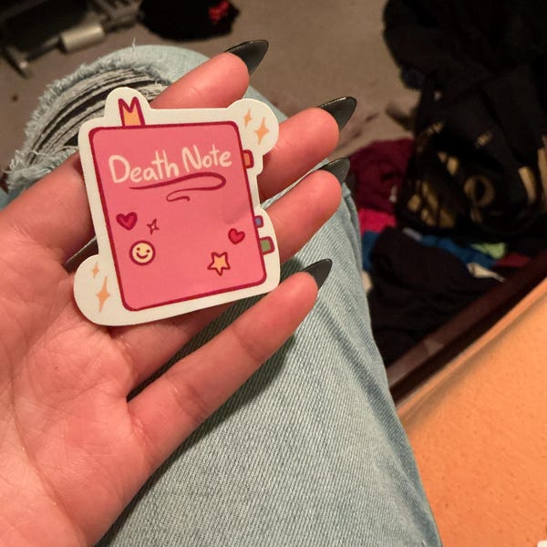 Dead Note Sticker | Pink Meme Dead Note | Ryuk Sticker | Classic Anime ...