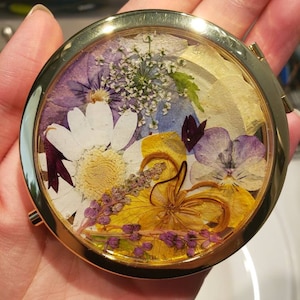 Pressed Flowers Pill Case Birth Control Pill Box Cute Pill Organize ...