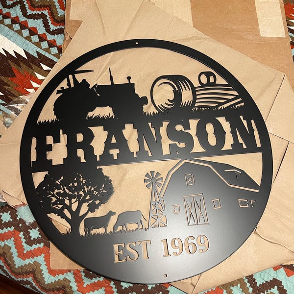 Personalized Farm Scene Sign - Your Name - Your Wording - Etsy