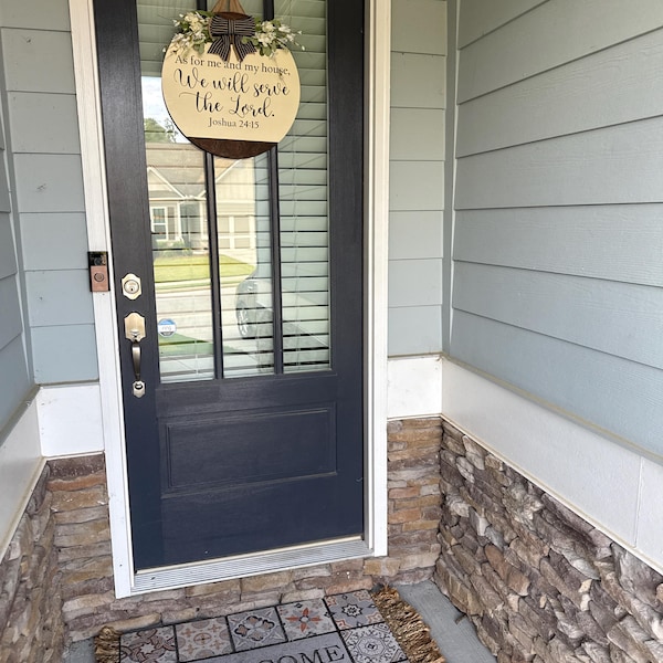 Front Door Decor, as for Me and My House, Joshua 24:15 Door Sign ...