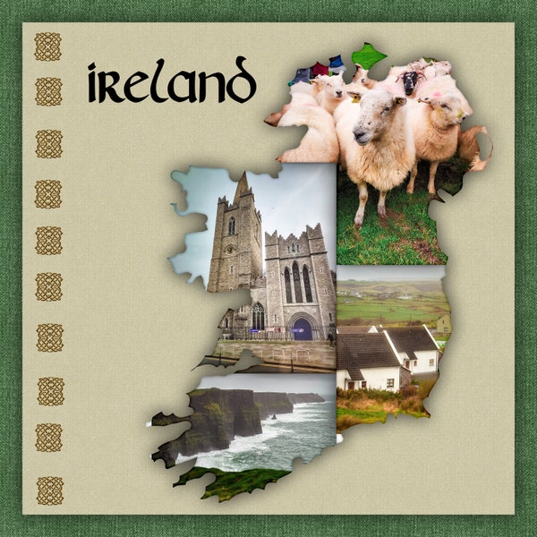 Ireland Scrapbook Template, Digital Scrapbook Template, Ireland ...