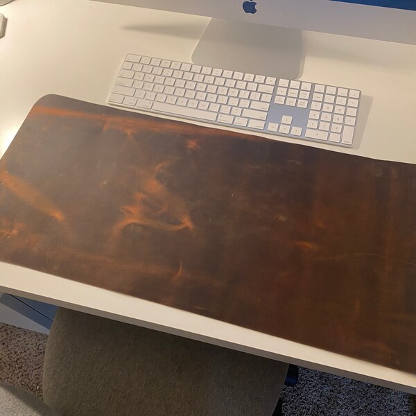Personalized Genuine Leather Brown Desk Mat - Etsy