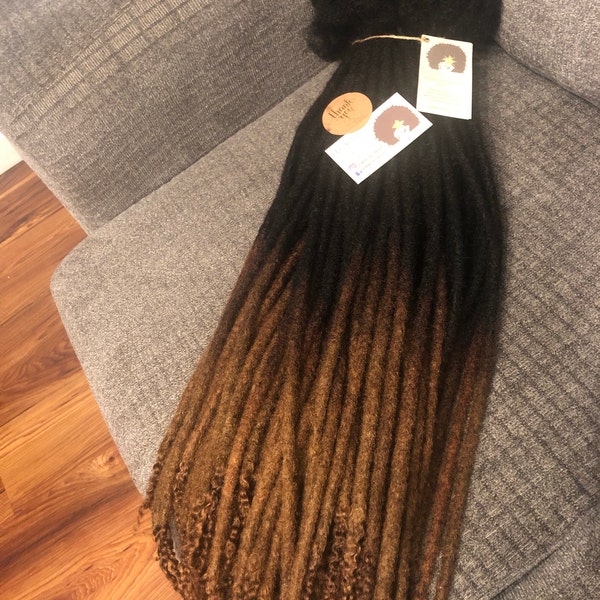 100 Locs Bundle Standard Coiled Tips Honey Tip Handmade Loc Extensions ...