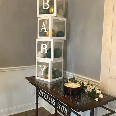 101 PC Greenery Bridal Shower Decorations Balloon Boxes Gold Blocks ...