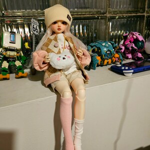 Yosd MSD Sweater Cardigan Coat Socks Set for 1/6 1/4 BJD Doll Clothes ...