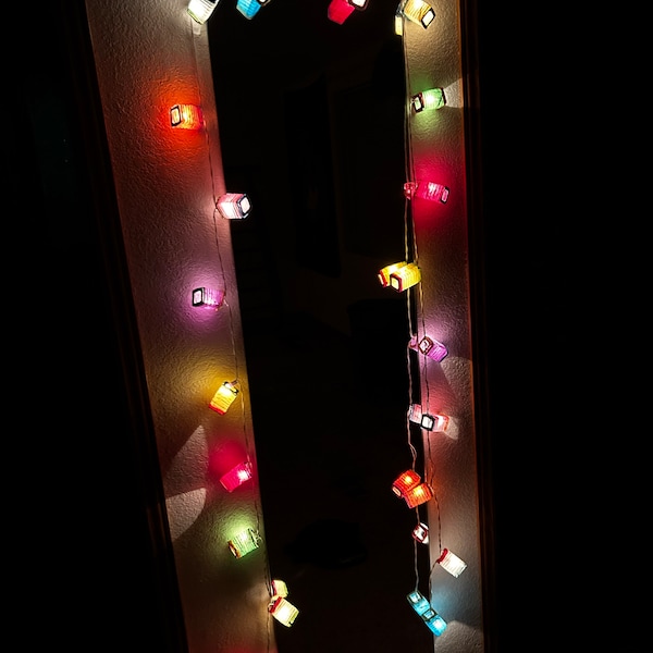 Squared Multi Color String Lights Japanese Paper Lantern Fairy Lights ...