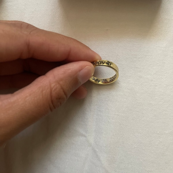 Custom Message Ring in Gold, Silver, Rose • Personalized Engraved Ring ...