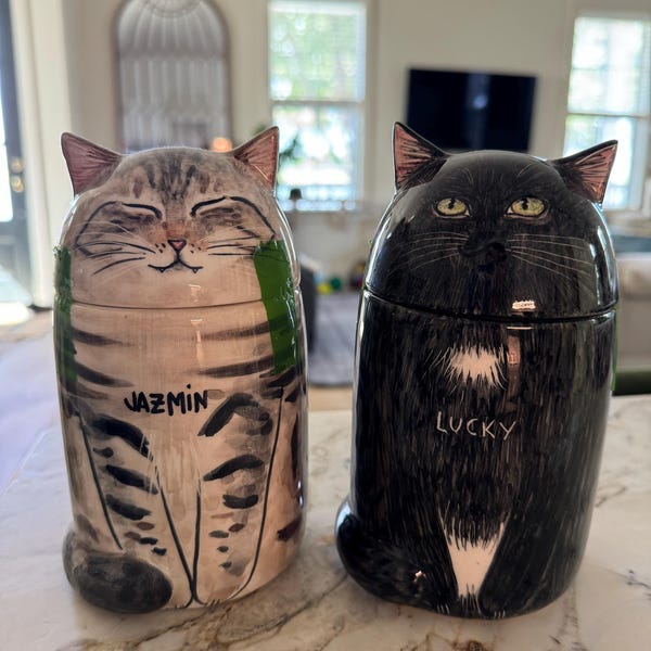 Personalized Cat Urn With Semi-spherical Cover, With Name or Without ...