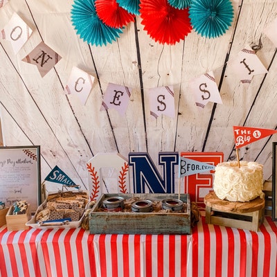 Baseball Concessions Printable PDF Banner Neutral and - Etsy