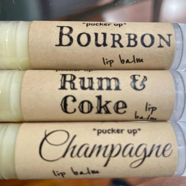 Alcohol Lip Balm Gift Set, Bourbon, Rum & Coke, Champagne - Etsy