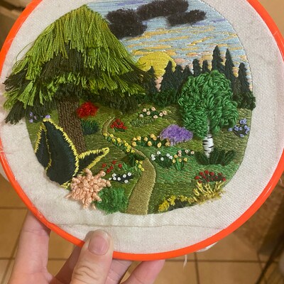 Forest Landscape, 3d Embroidery Pattern. Hand Embroidery Pattern PDF ...