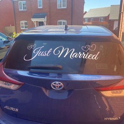 Just Married Car Sticker Wedding Car Window Decal Wedding Day ...