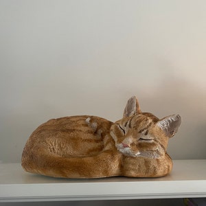 Cat Urn With Personalization cremation Pet Urn tabby Cat Funeral Statue ...