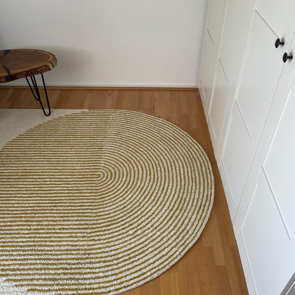 Handmade Round Irregular Shape Hand Tufted Rug 100% Woolen Rug 2x3 3x5 ...