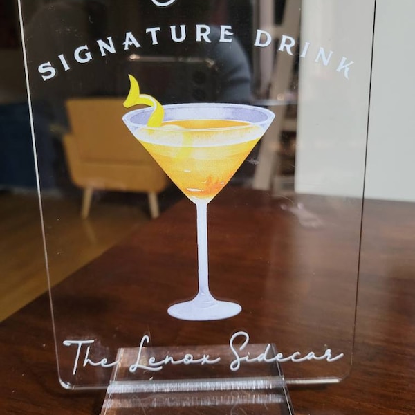Our Signature Drink! Bar Menu Sign, Cocktail Bar Sign for Wedding and ...
