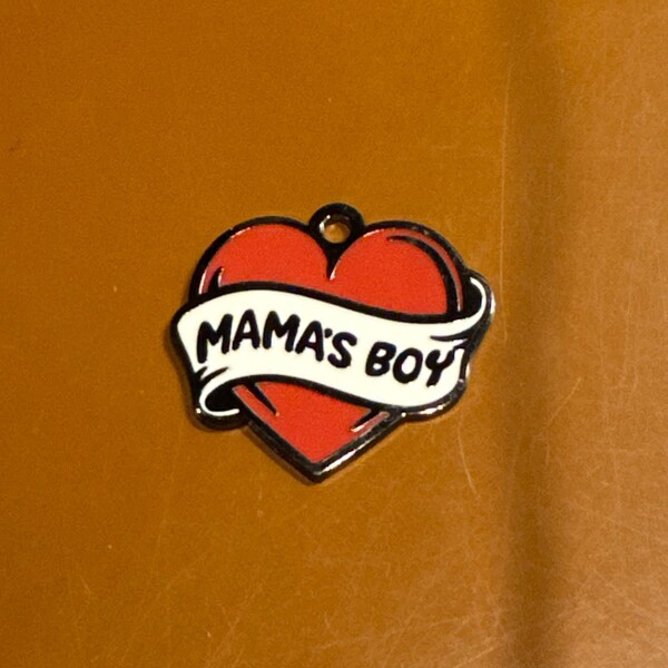Pet ID Tag Mama's Boy, Tattoo Red Heart Dog Tag, Dog Tag for Dogs, Pet ...