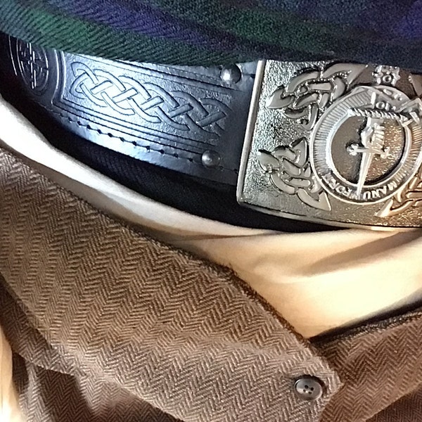 Celtic Embossed Quality Leather Kilt Belt - the Celtic Croft - Made in ...