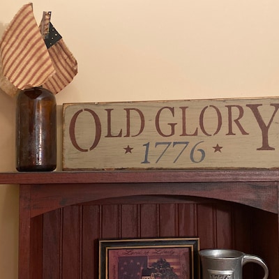 Old Glory 1776 Primitive Sign - Etsy