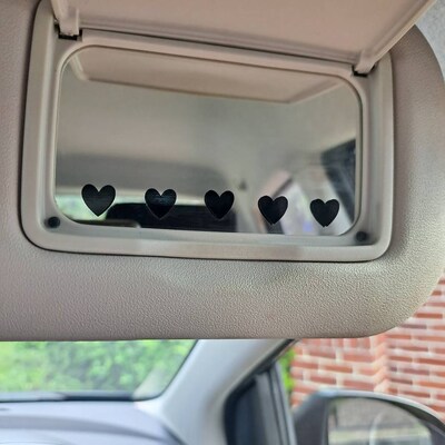 Heart Car Mirror Decal, Car Mirror Sticker, Rear View Mirror Decal, Car ...