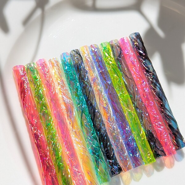 3D Aurora Fusion Tubes Round , Instant Inlay, Faux Dichroic, Aurora ...