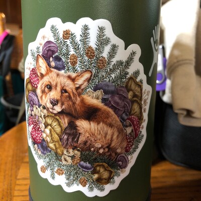 Fig the Fox Weatherproof Sticker - Etsy