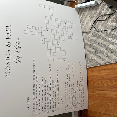 Custom Wedding Crossword Puzzle Template, Personalized Sip and Solve ...