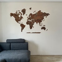 Wooden Wall Map 3 D Wood Wall Map Travel World Map Anniversary - Etsy ...