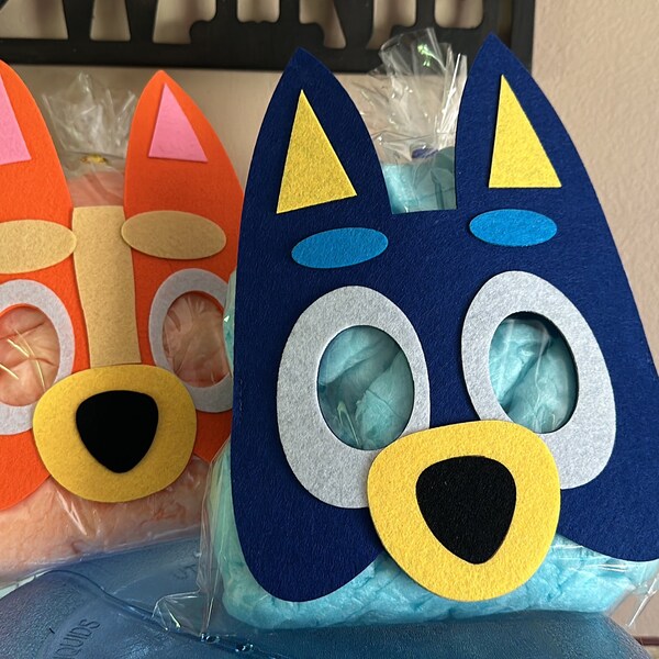 Personalized Bluey Felt Masks! Party Favors! Birthday Party! - Etsy