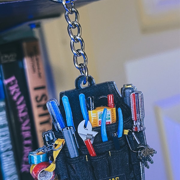 Personalized Electrician Tool Box 2D Keychain, Keychain for Electrician ...