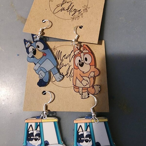 Bluey Inspired Stud Earrings / Bluey Jewelry / Bingo & Bluey / Bingo ...