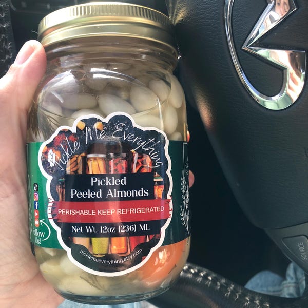 Pickled Peeled Almonds, Organic - Etsy