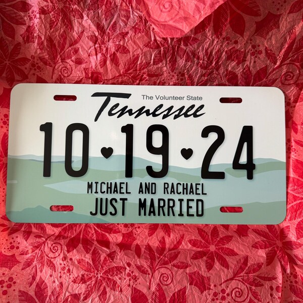 Personalized Maryland License Plate, Just Married, Mr Mrs, Bride, Groom ...