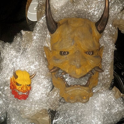 Traditional Japanese Oni Mask With patina Effect. - Etsy