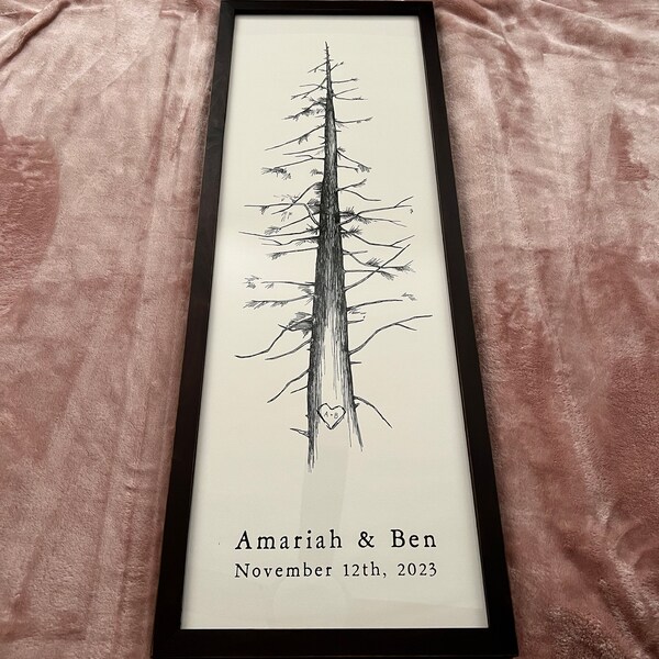 DIGITAL Pine Tree Signature Tree, Personalized Print Ready File ...