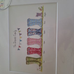 The ®original Welly Boot Family Tree Personalised Family Print , Welly ...