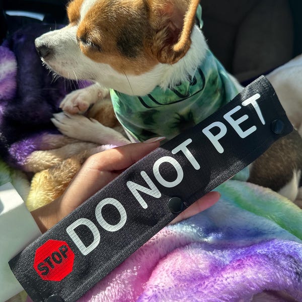 Dog Leash Sleeve, DO NOT PET Leash Wrap, Stop Do Not Pet | Canvas Wrap ...