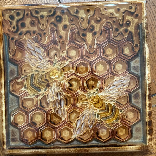 Handmade Wood Trivet, Honey Bee Decor, Wildlife Theme, Rustic Woods ...