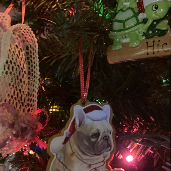 French Bulldog, Christmas Ornament, Wood Tree Ornament, Handmade ...