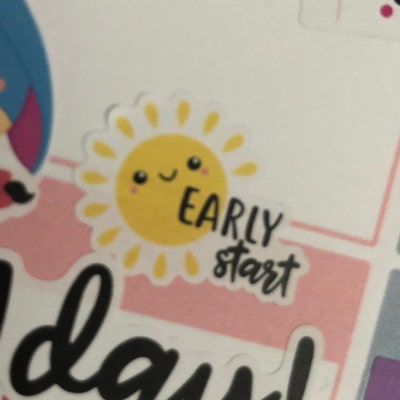 24 Cute Early Start/sleep/tired Planner Stickers - Etsy
