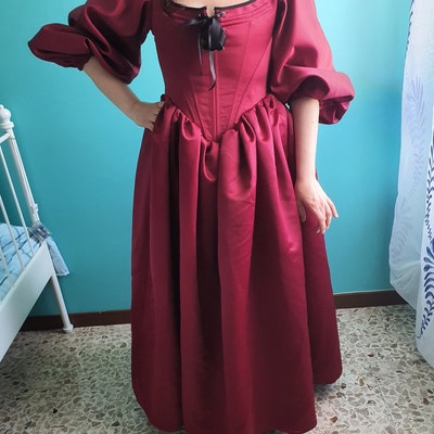 Pink Corset Dress, Pink Peasant Dress, Cottage Core Dress - Etsy